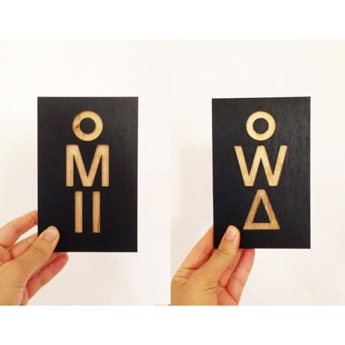 Jual Toilet Sign Unik / Tanda Toilet - Bahan Kayu helloto99 Segera ...