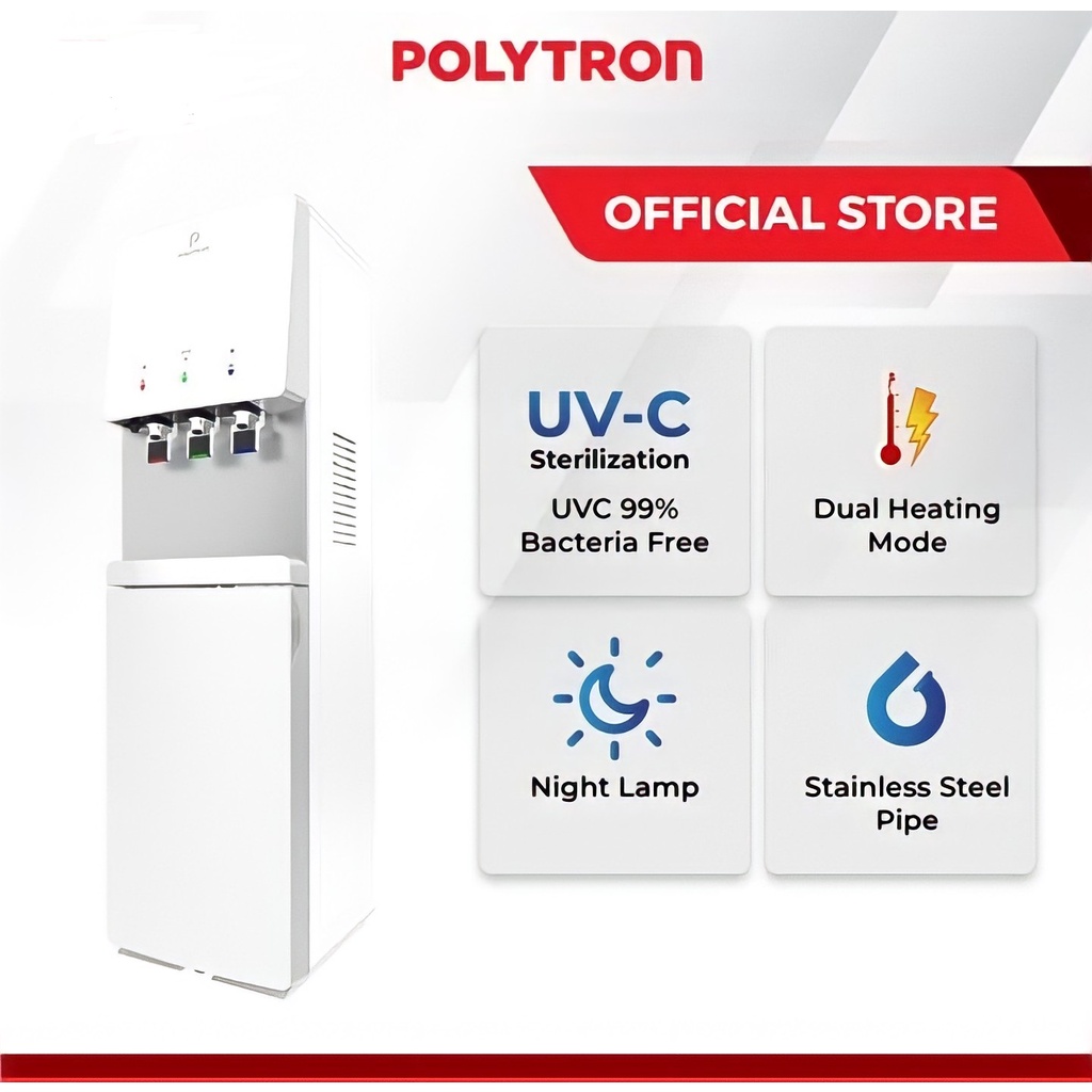 Jual Polytron Dispenser Galon Bawah Hydra dengan UV PWC 778WUV Putih ...