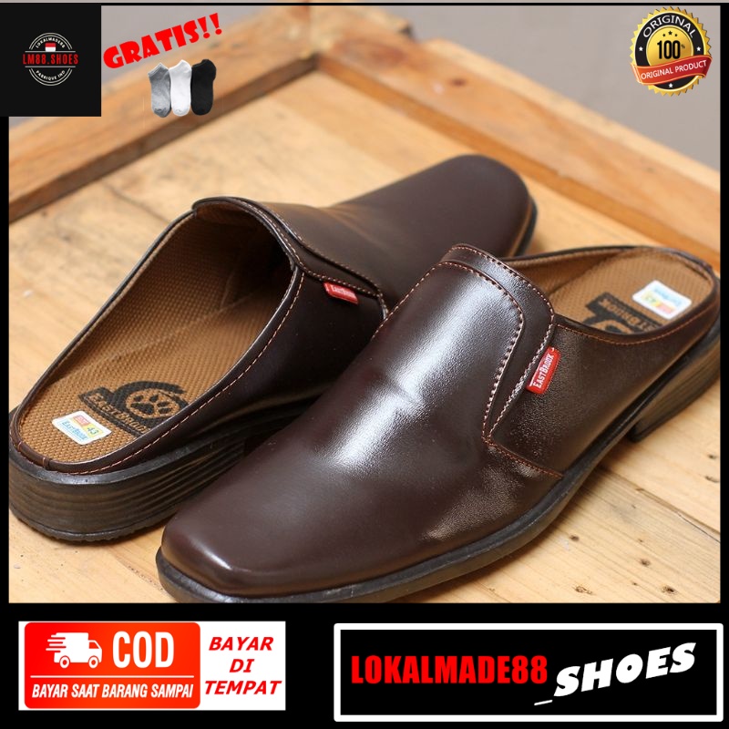 Jual OLEH OLEH Sandal Sepatu Slop Bustong Kulit Pria Asli Tutong ...