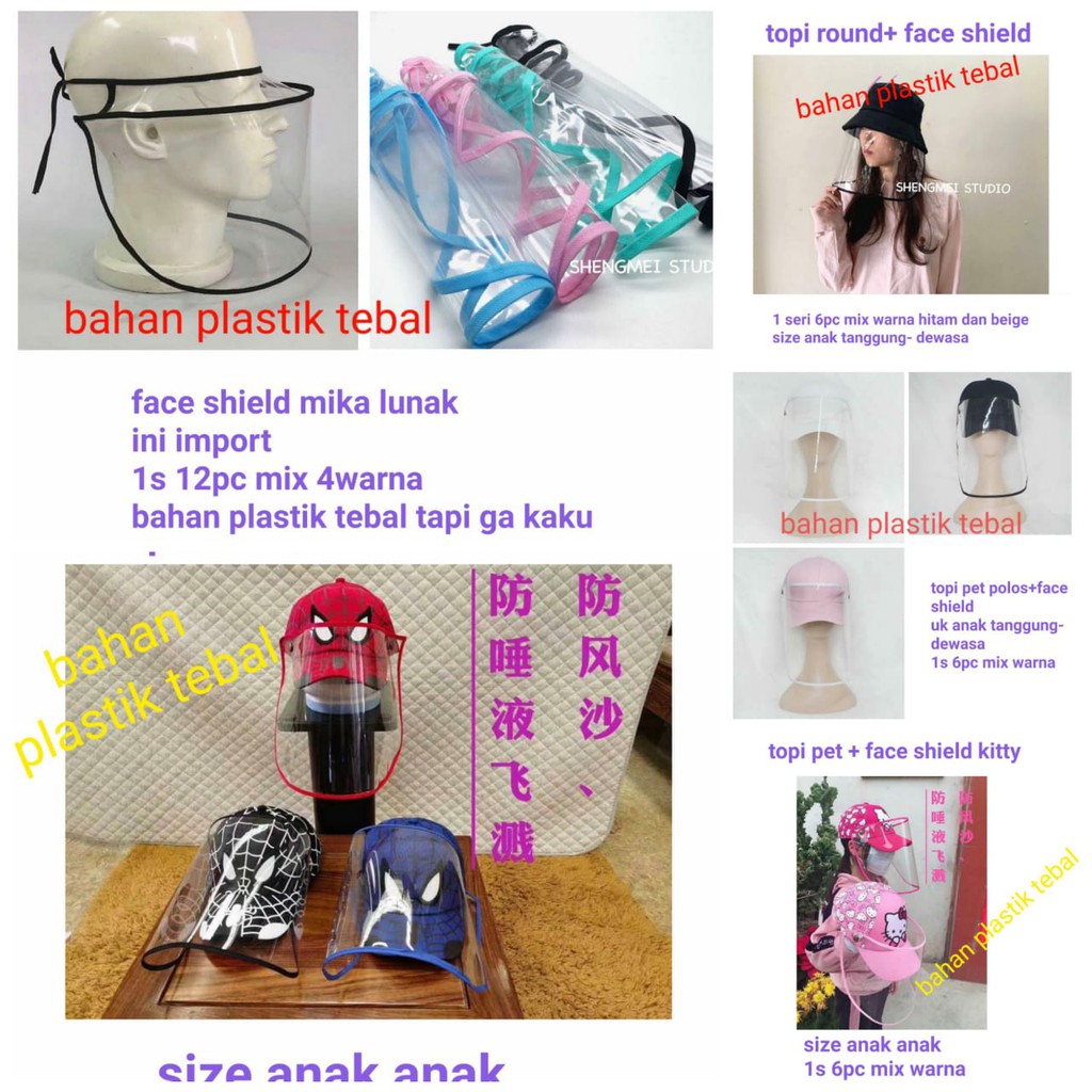 Jual topi anti corona / topi face shield / topi pelindung wajah ...