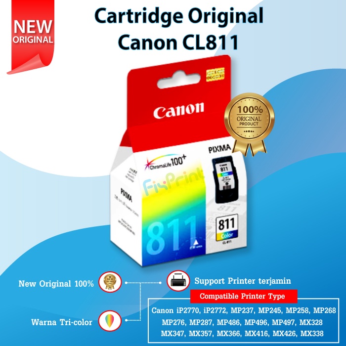 Jual Cartridge Tinta Canon CL811 Color Original Catridge CL 811 Colour Katrid CL-811 Warna ...