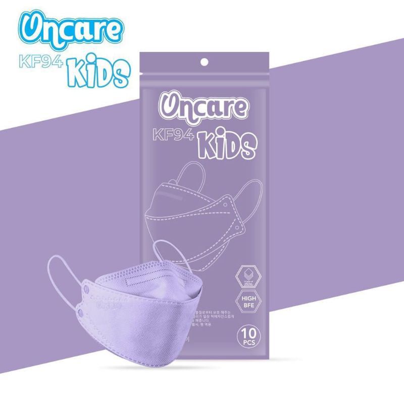 Jual Masker KF94 Oncare Anak Warna 4ply 1pack isi 10pc | Shopee Indonesia