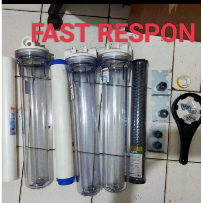 Jual Paket 3 housing filter air 20 inch Lengkap FILTER | Shopee Indonesia