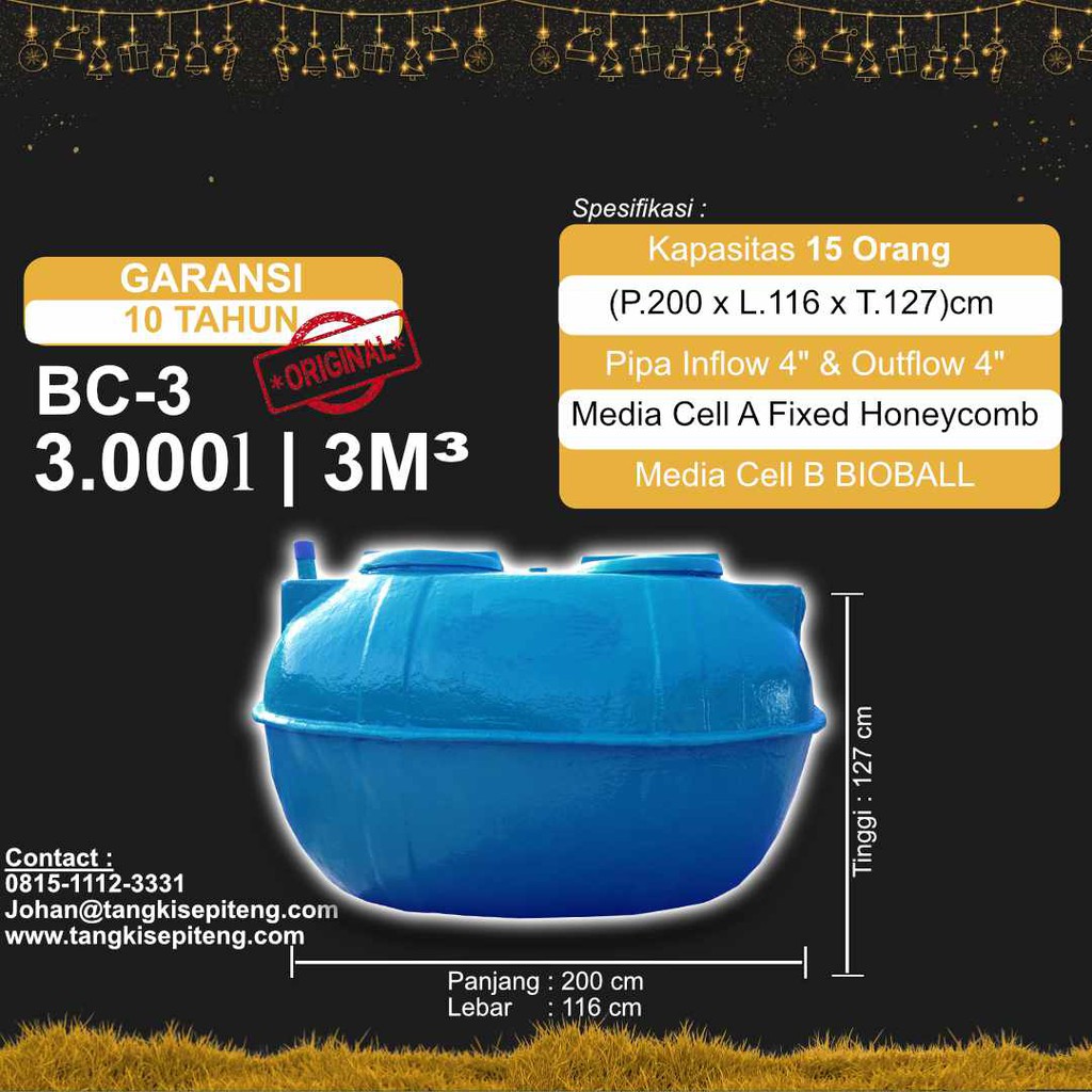 Jual Tangki Septictank BIOTANK 3m3/day 3000 liter 3 m3 - BIOTECH System | Shopee Indonesia
