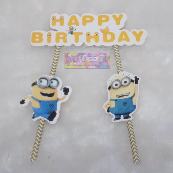 Jual TOPPER CAKE - HIASAN KUE ULANG TAHUN MINIONS by anak balon ...