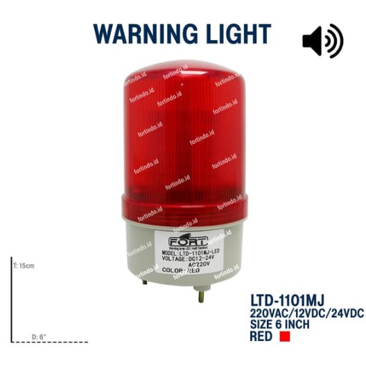 Jual Warning Light Rotary LTD-1101MJ 4" 12 24 VDC-220 VAC Lampu LED ...