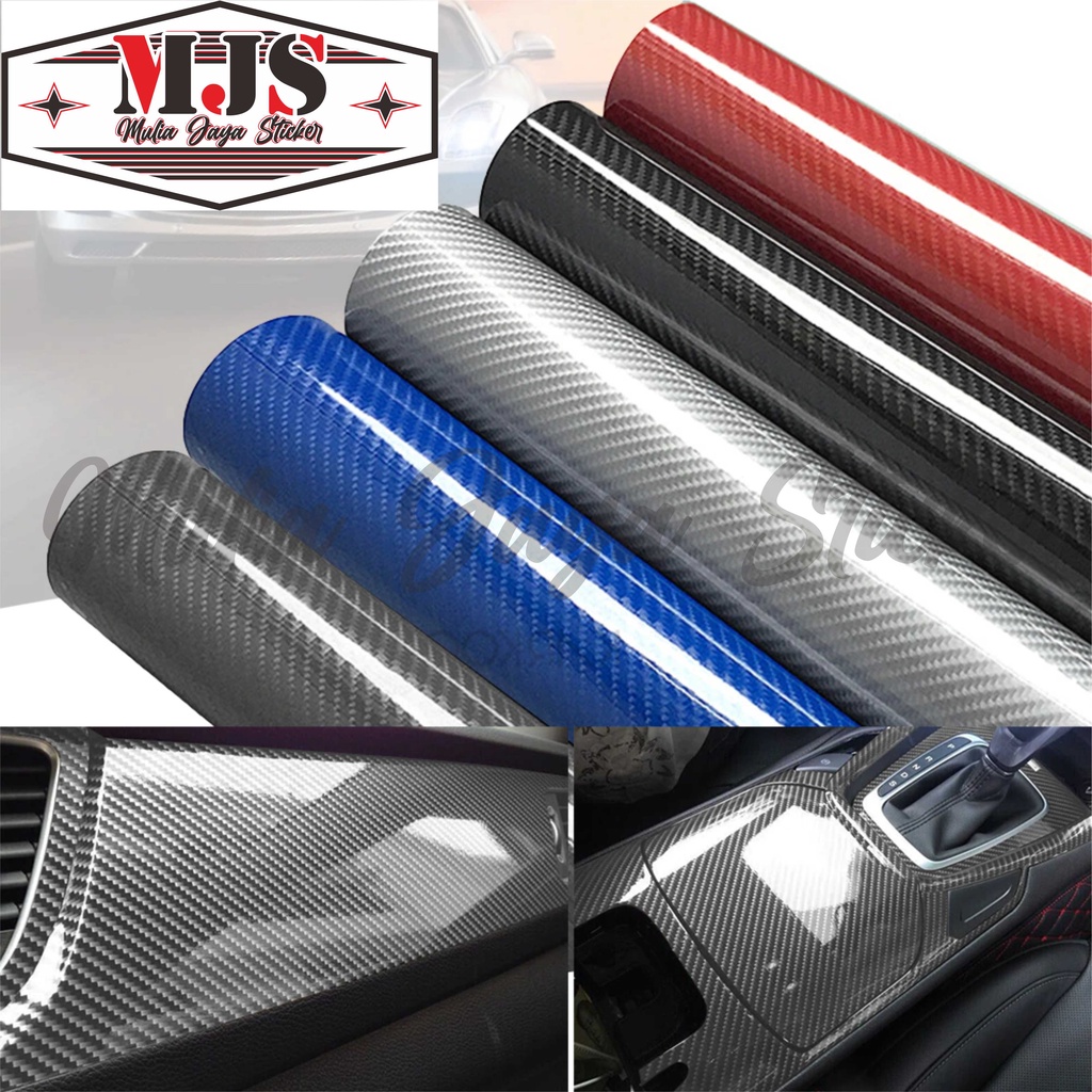 Jual sticker carbon 6D/sticker vinil untuk kap bamper body mobil, motor ...