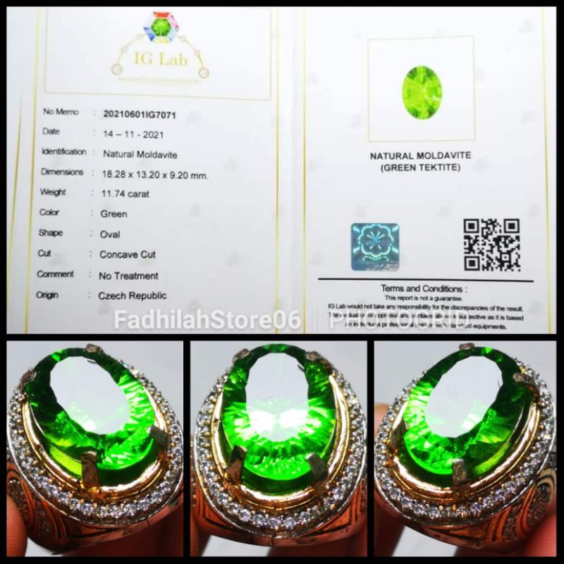 Jual NATURAL GREEN MOLDAVITE TEKTITE MIXED OVAL CUTTING + SERTIFIKAT ...
