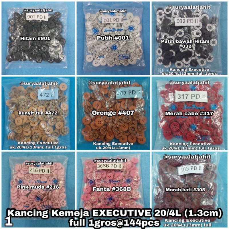 Jual Kancing grafir executive 20L/4 Sunflower =rp.23.500/144pcs ...