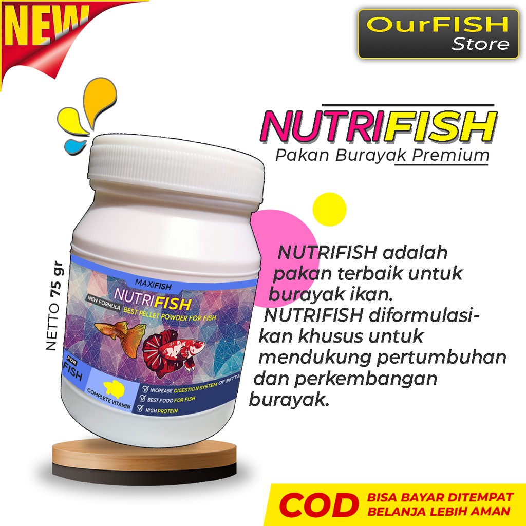 Jual OURFISH - Pakan Pelet Burayak Cupang Nutrifish Galaxy Louhan Koi Molly Guppy Tetra Neon ...