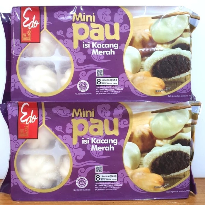 Jual EDO MINI PAU ISI KACANG MERAH 200g (8pcs @25g) | Shopee Indonesia
