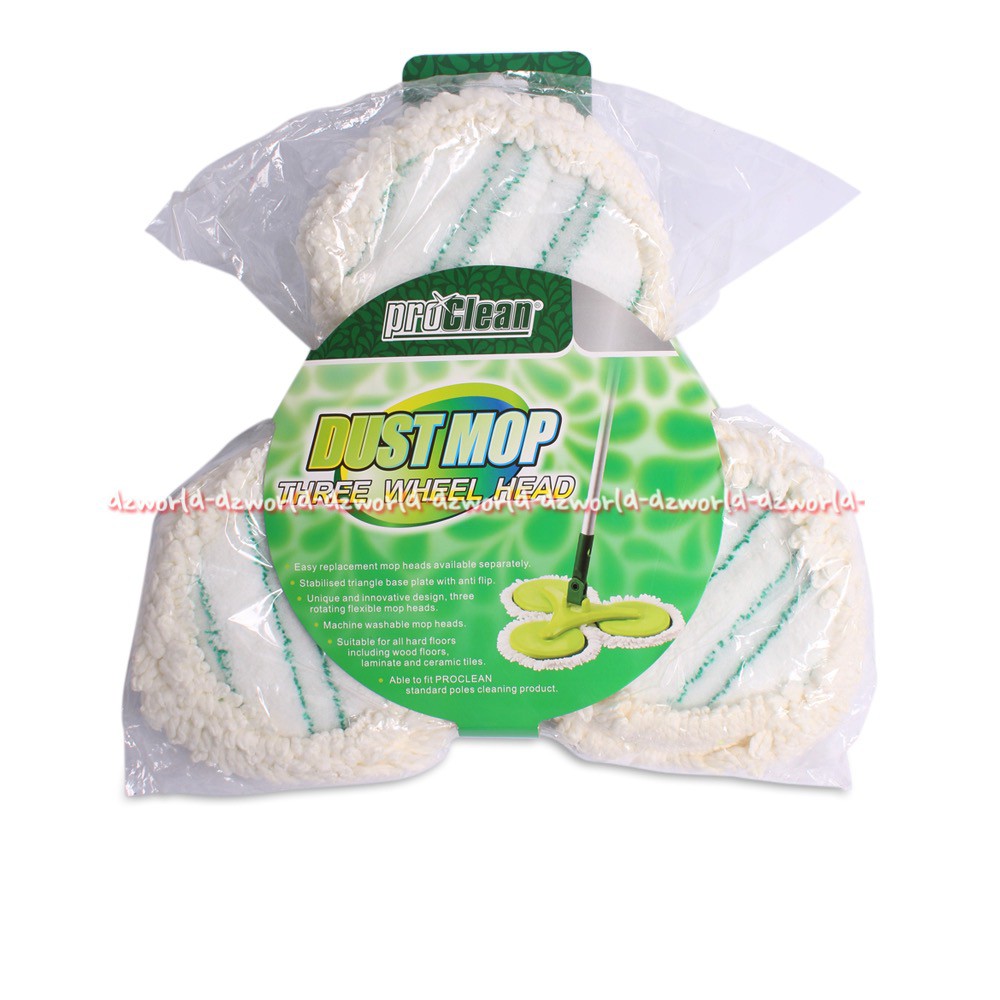 Jual Proclean Kepala Kain Pel 3 Roda Dust Mop Three Wheel Head - Hijau ...