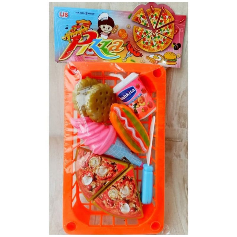 Jual Mainan Anak Makanan Pizza Set Kerangjang | Shopee Indonesia