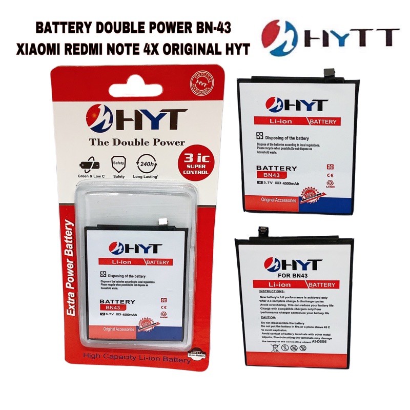 Jual BATTERY BATERAI BATRE DOUBLE POWER BN43 XIAOMI REDMI NOTE 4X BN43 ...