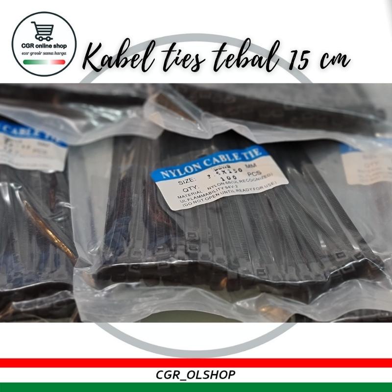 Jual KABEL TIS KABEL TI TEBAL IMPOR KABEL TIS HITAM 15 CM ISI 100 PCS ...