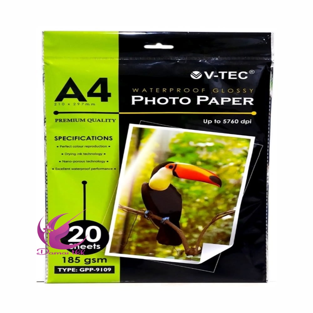 Jual V-Tec Glossy Photo Paper A4 185 Gsm Type Gpp-9109 | Shopee Indonesia
