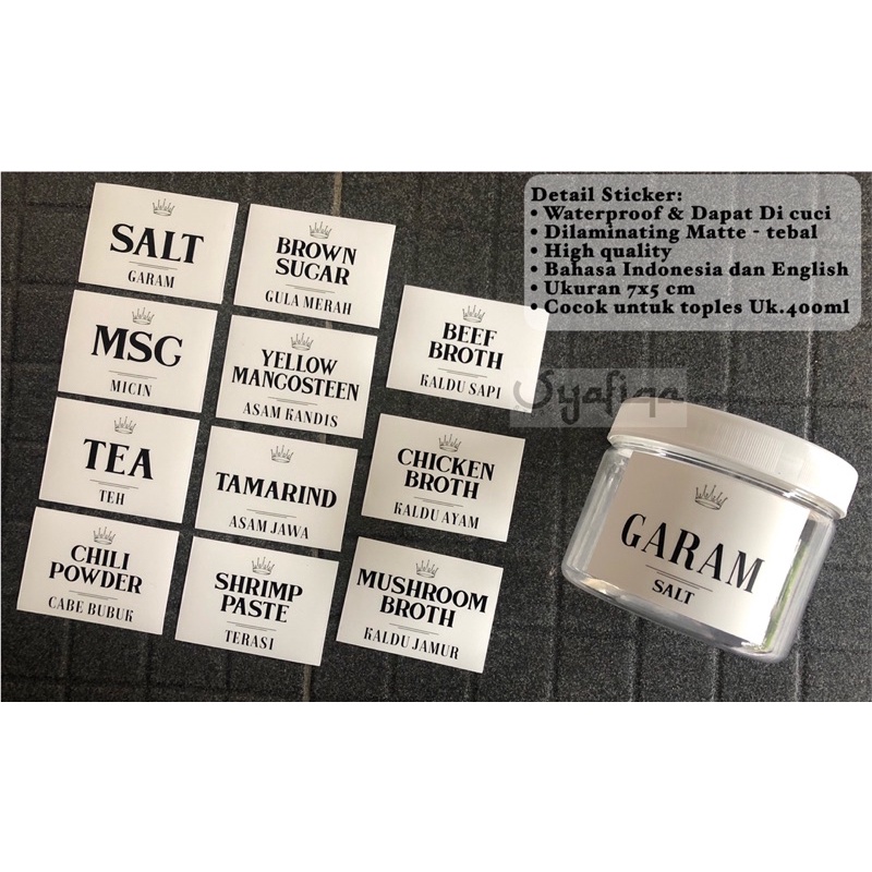 Jual stiker label bumbu dapur / label pantry ( english ) | Shopee Indonesia