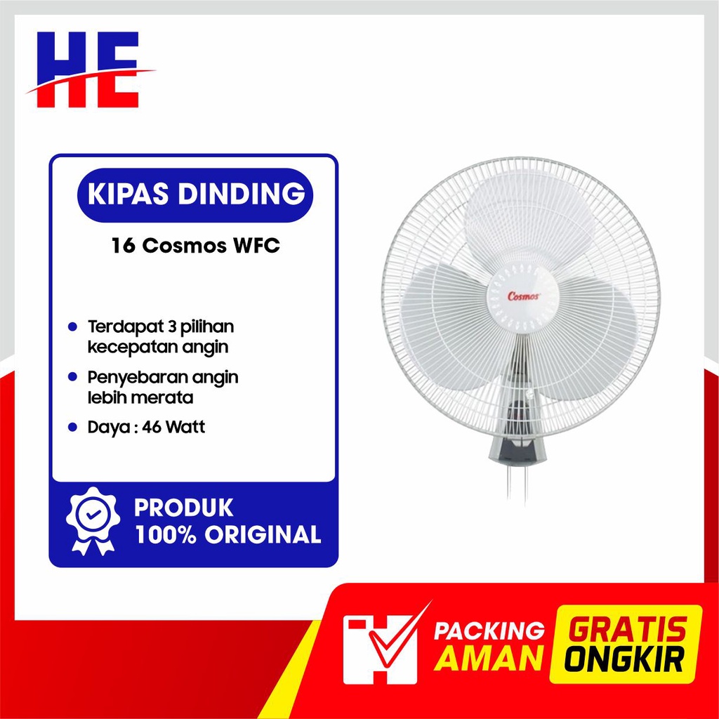 Jual Kipas Angin Dinding Cosmos WFC 16 inch Garansi Resmi Gratis Bubble Wrap Double | Shopee ...