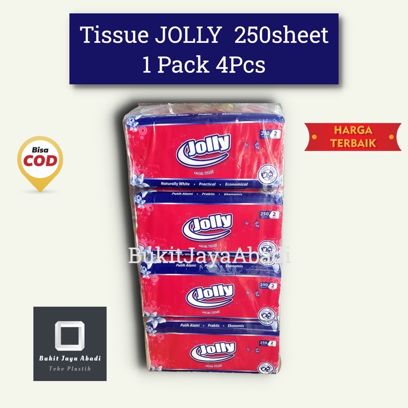Jual Tisu Tissue JOLLY 250 sheets 2ply 1pack - 4pcs | Shopee Indonesia