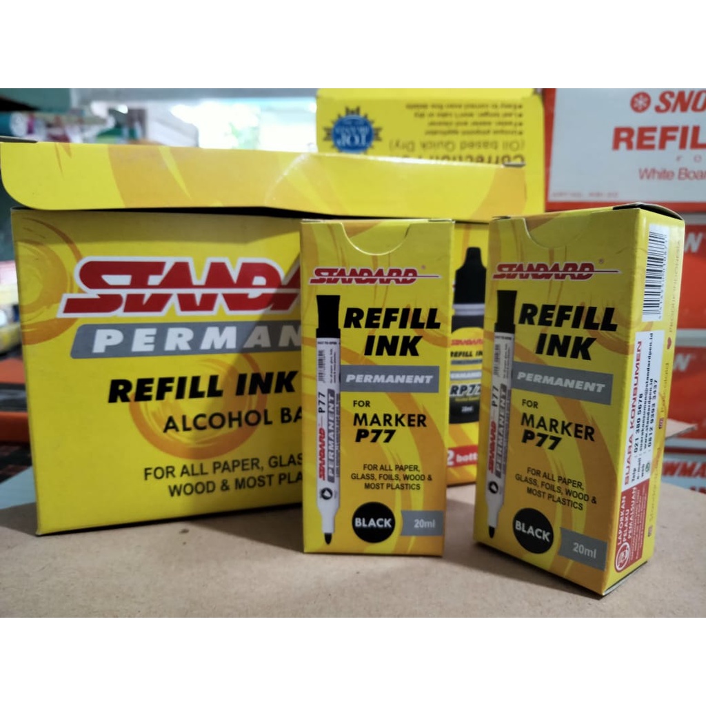 Jual Tinta Standard Isi Ulang Refill Ink Spidol Permanent P77 20ml ...