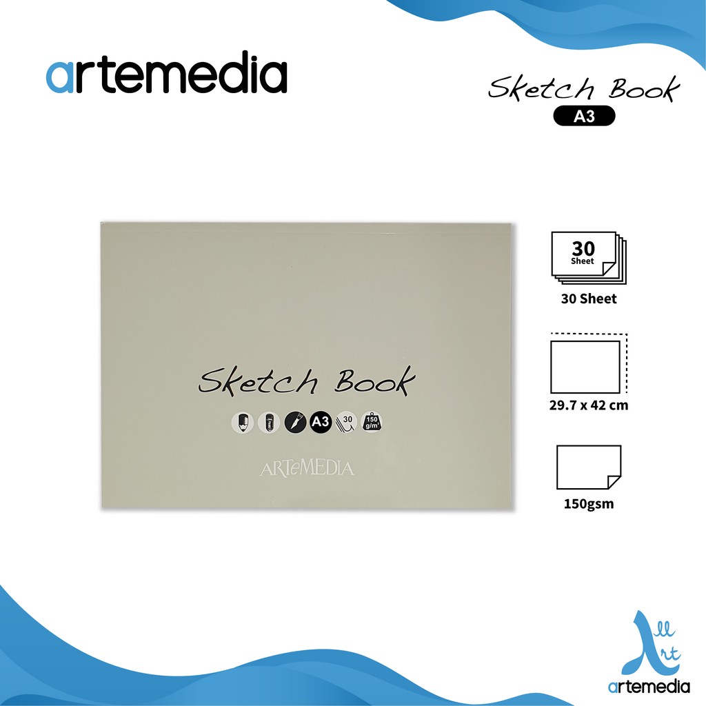 Jual Artemedia A3 Drawing Paper Pad Sketchbook | Shopee Indonesia