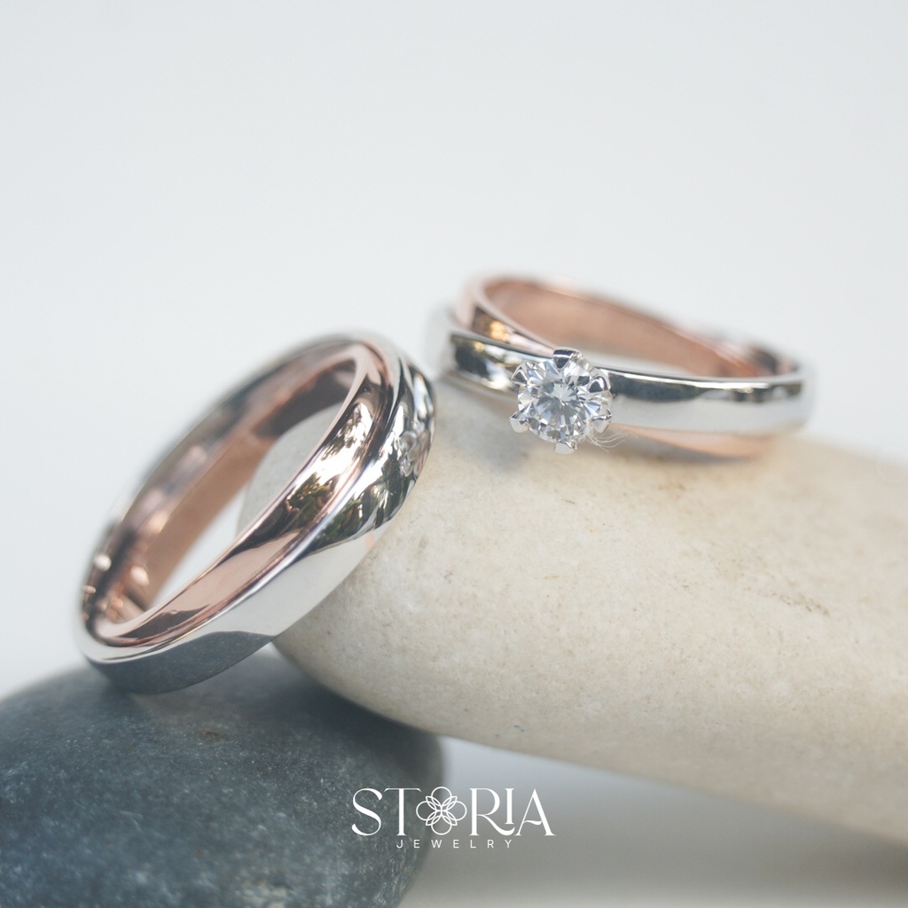 Jual Cincin Kawin Couple Perak Sterling Silver 925 SS-64 Nikah Tunangan ...
