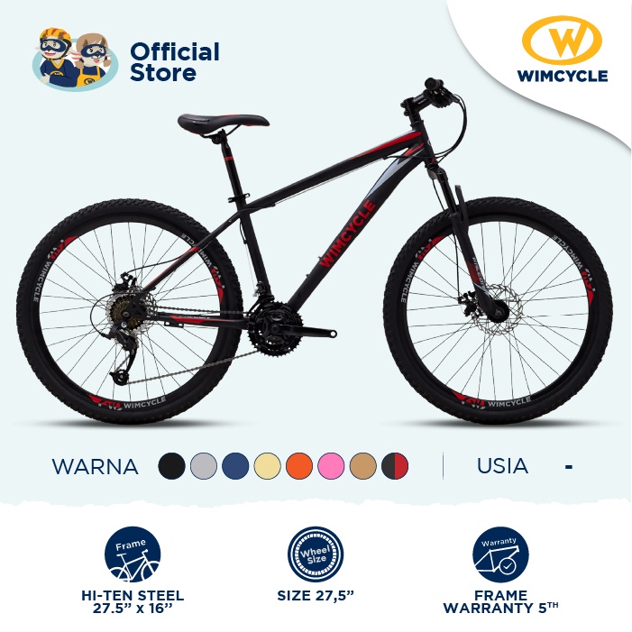 Jual Sepeda Gunung MTB Wmcycle Falcon - Hitam | Shopee Indonesia