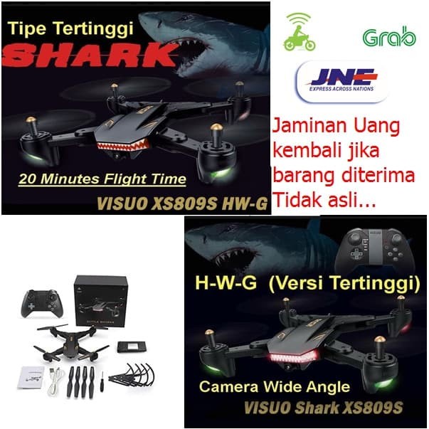 Jual DRONE VISUO BATTLE SHARK XS809S WITH 20MINUTES FLIGHT (2MP ...