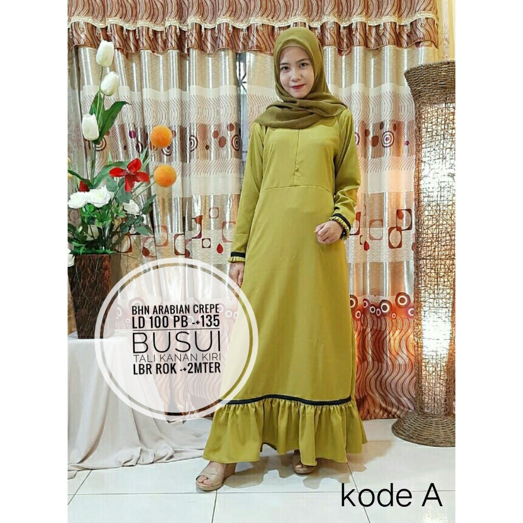 Jual AISH ORIGINAL Gamis Busui Arabian Crepe Premium Polos - Moulis ...