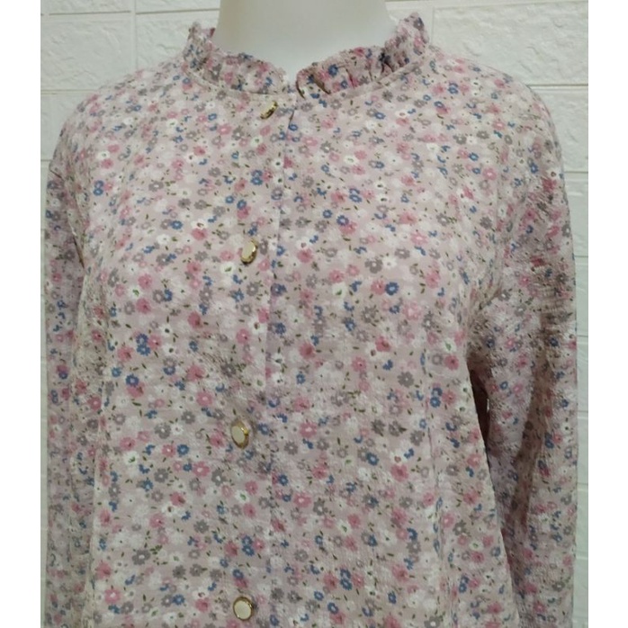 Jual Kemeja Kringkel 100%NEW/Atasan kringkel/Kemeja Bunga2 | Shopee ...