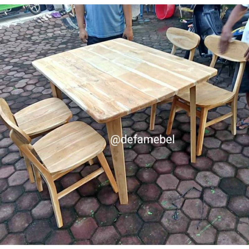 Jual Meja Makan Kafe Retro Jati Mentahan | Shopee Indonesia