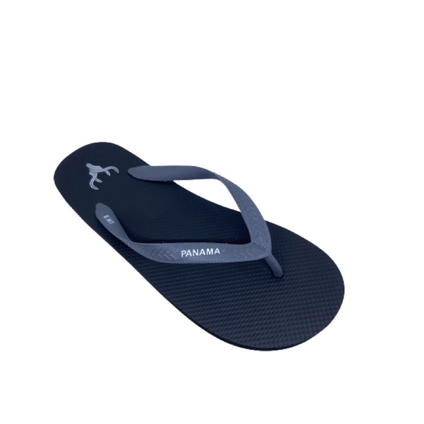 Jual sandal Panama Basic pria black grey/ sandal jepit / sandal pantai ...