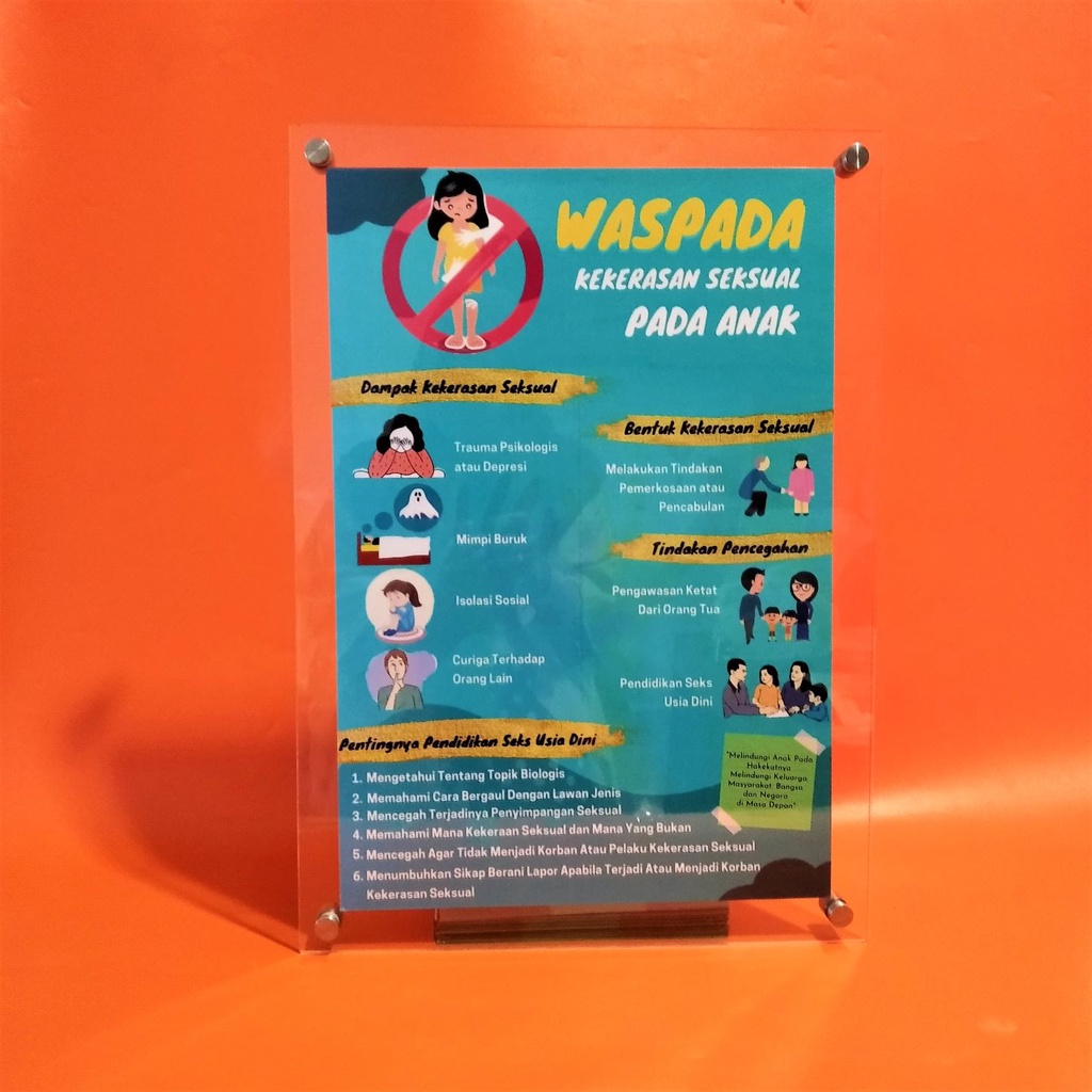 Jual Poster Akrilik Stop Kekerasan Seksual pada Anak | Shopee Indonesia