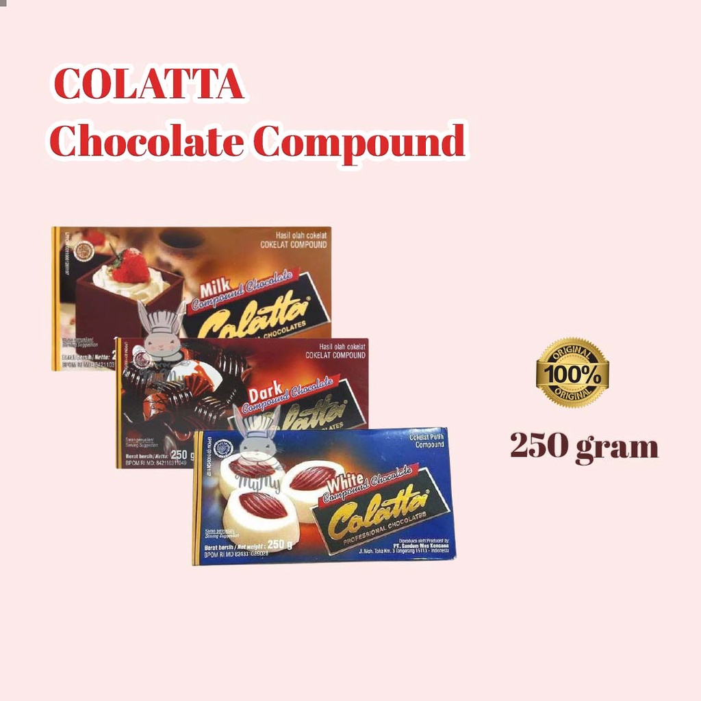 Jual COLATTA Chocolate Compound Dark,Milk,White 250 gr | Shopee Indonesia