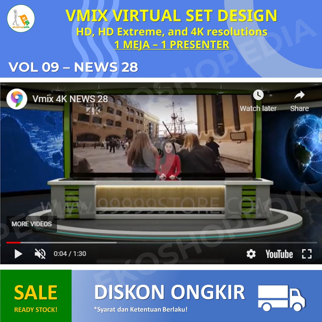 Jual VMIX VIRTUAL SET DESIGN 4K - 1 MEJA 1 PRESENTER v1.4 | Shopee Indonesia