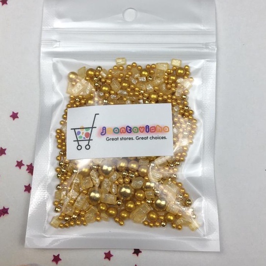 Jual sprinkle edible gold 15gr /trimit/sprinkel kue/sprinkel gold ...
