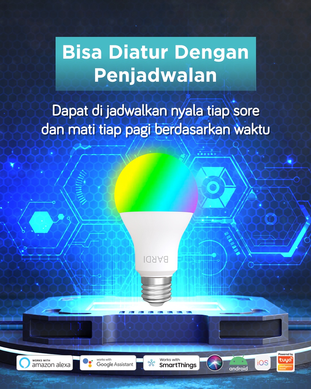 Jual BARDI Smart LIGHT BULB RGBWW 12W Wifi Wireless IoT - Home ...