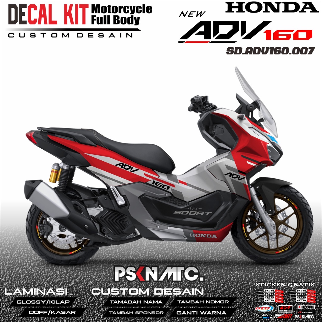 Jual Decal ADV 160 - Dekal Stiker Striping Fullbody Fullblok List HONDA ...