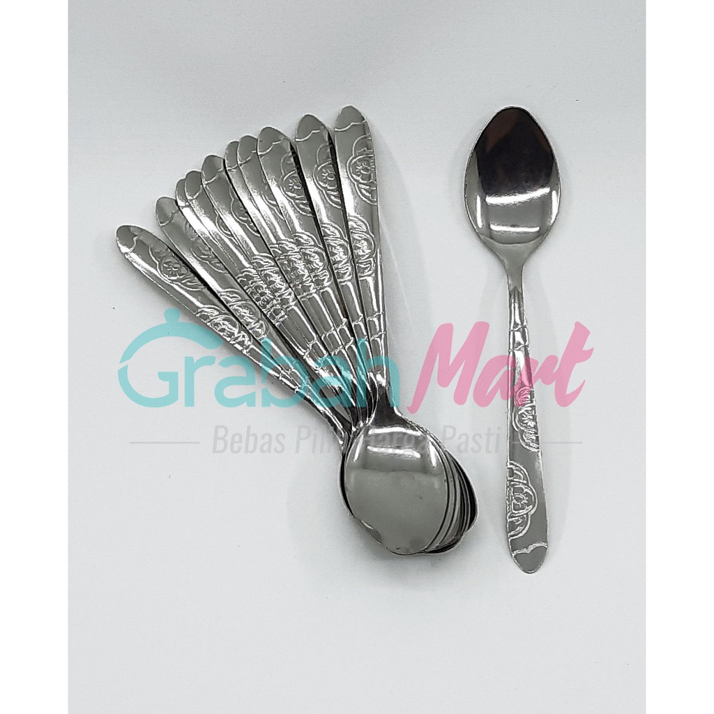 Jual SENDOK GARRPU KECIL / SENDOK KOPI/ SENDOK KUE / GARPU KUE MOTIF ...