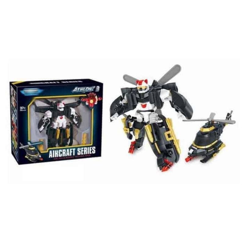 Jual Mainan robot Transformasii helikopter hitam robot air craft series ...