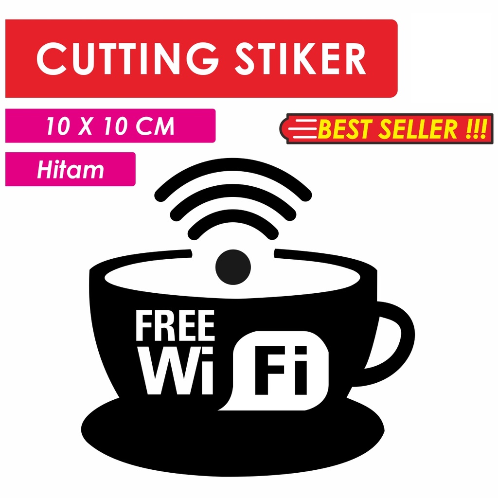 Jual Stiker Free Wifi Cutting Stiker Timbul Free Wifi Jendela Toko Kaca ...