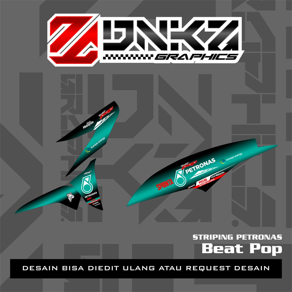 Jual Stiker Beat Pop Decal Striping Beat Pop Premium Racing Petronas ...