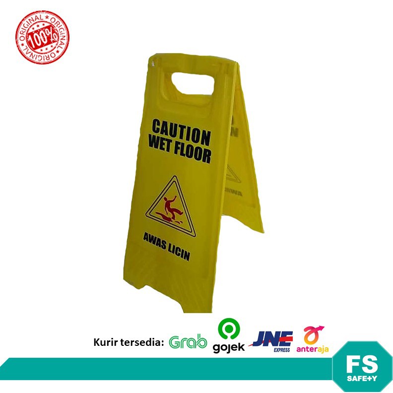 Jual Papan Sign Floor Caution Wet Floor Awas Lantai Licin / Maintenance ...