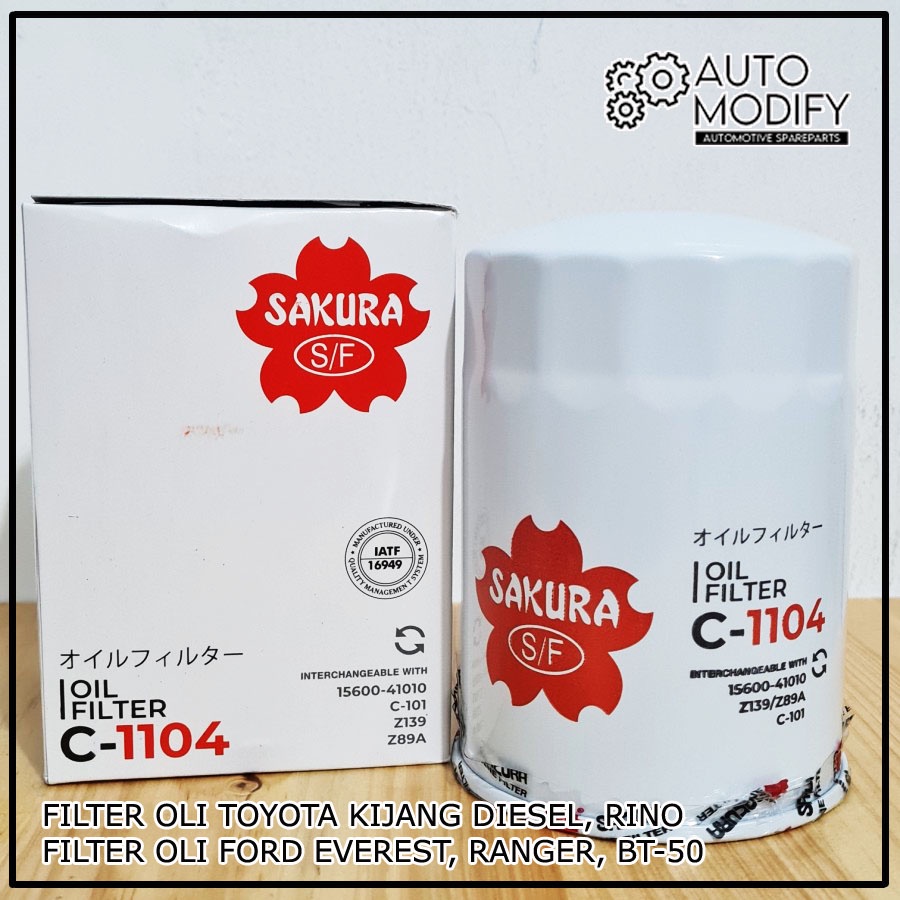 Jual Sakura Filter Oli Kijang Diesel, Everest, Ranger C-1104 | Shopee ...