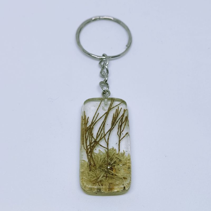 Jual Gantungan Kunci/Keychain Resin Objek Bunga & Daun Transparan ...