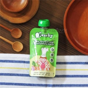 Jual Peachy Puree Bayi Apel Bayam dan Ubi Murni Makanan Bayi Puree ...