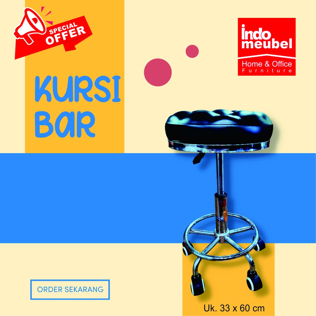 Jual kursi bar bulat motif roti /kursi bar / kursi hidrolis / kursi ...