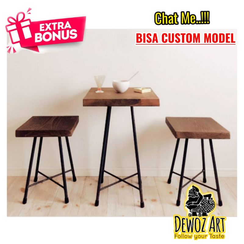Jual 1 Set Meja Cafe Custom - Furniture industrial | Shopee Indonesia