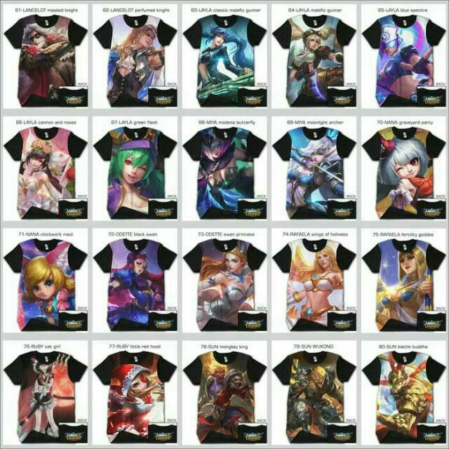 Jual Kaos Mobile Legend 3D Full Print Ready Size Anak dan Dewasa | Shopee Indonesia