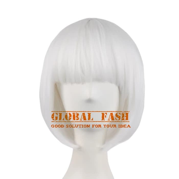 Jual Wig bob putih/ Wig pendek lurus / Wig Cosplay/ Rambut Palsu full ...